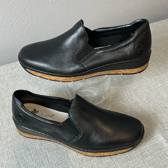 Rieker | Shoes | Rieker Anti Stress Black Loafer With Sparkley Cork ...